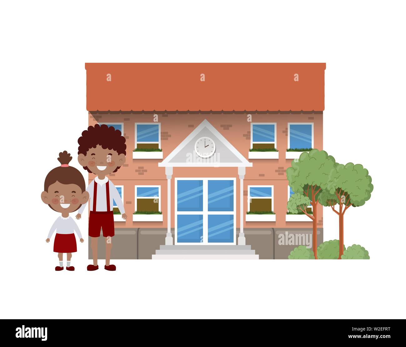 school building of primary with students Stock Vector Image & Art - Alamy