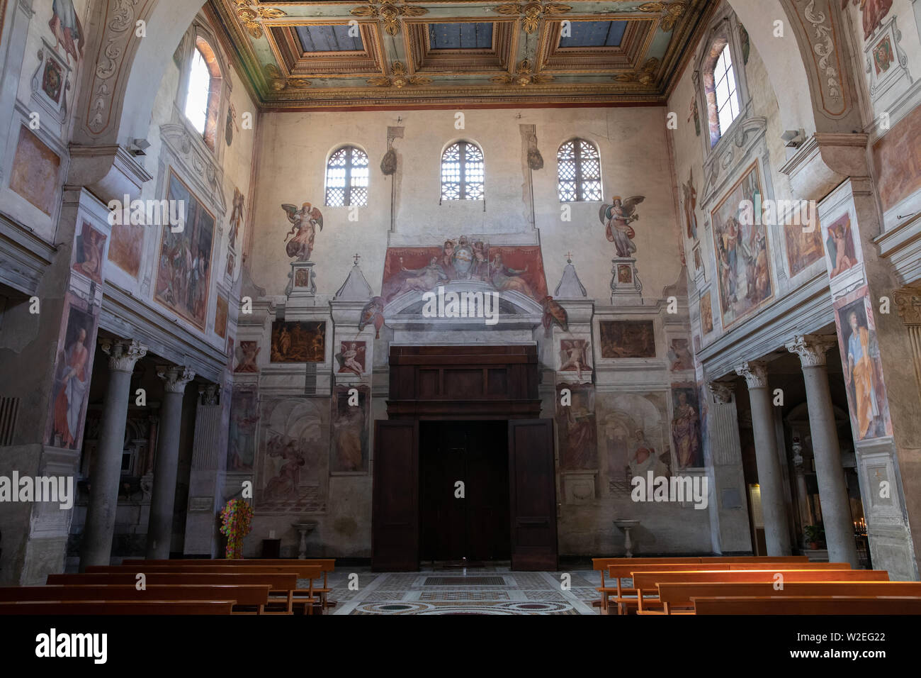 Rome, Italy - June 21, 2018: Panoramic view of interior of the The ...