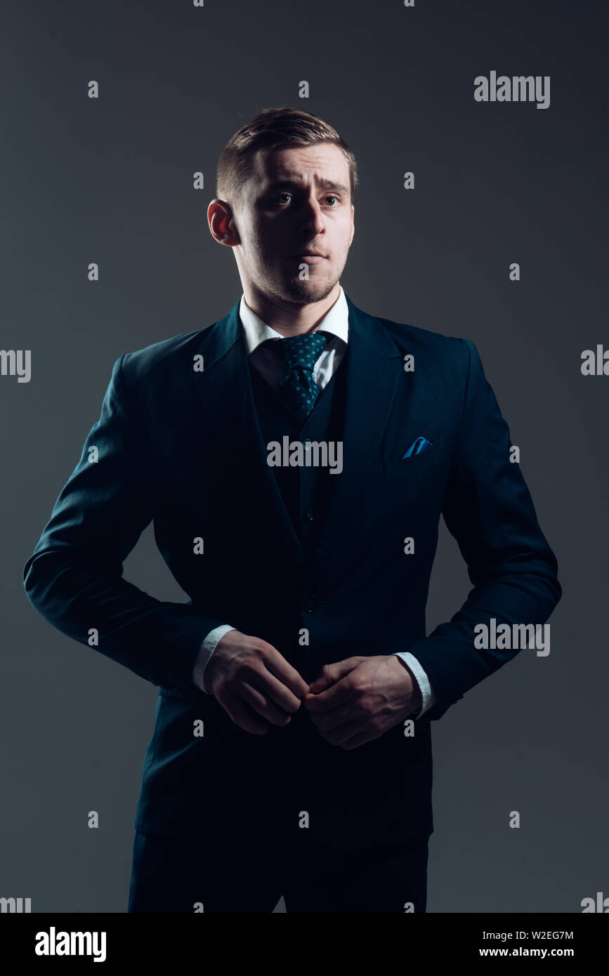 Boss concept. Confident boss. Boss in fashionable suit. Dress like a ...