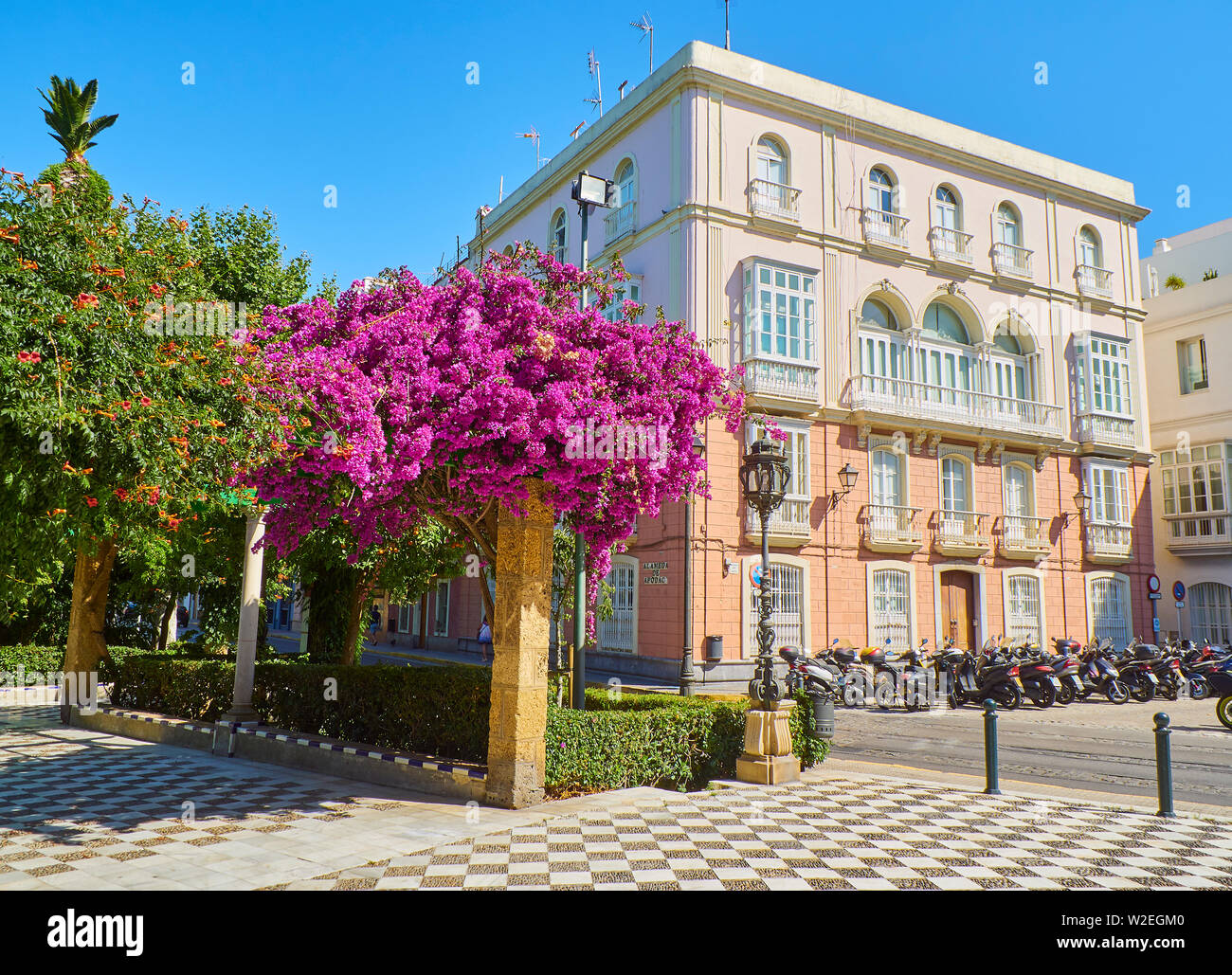 Cadiz, Spain - June 22, 2019. Jardines de Alameda Apodaca Gardens in ...