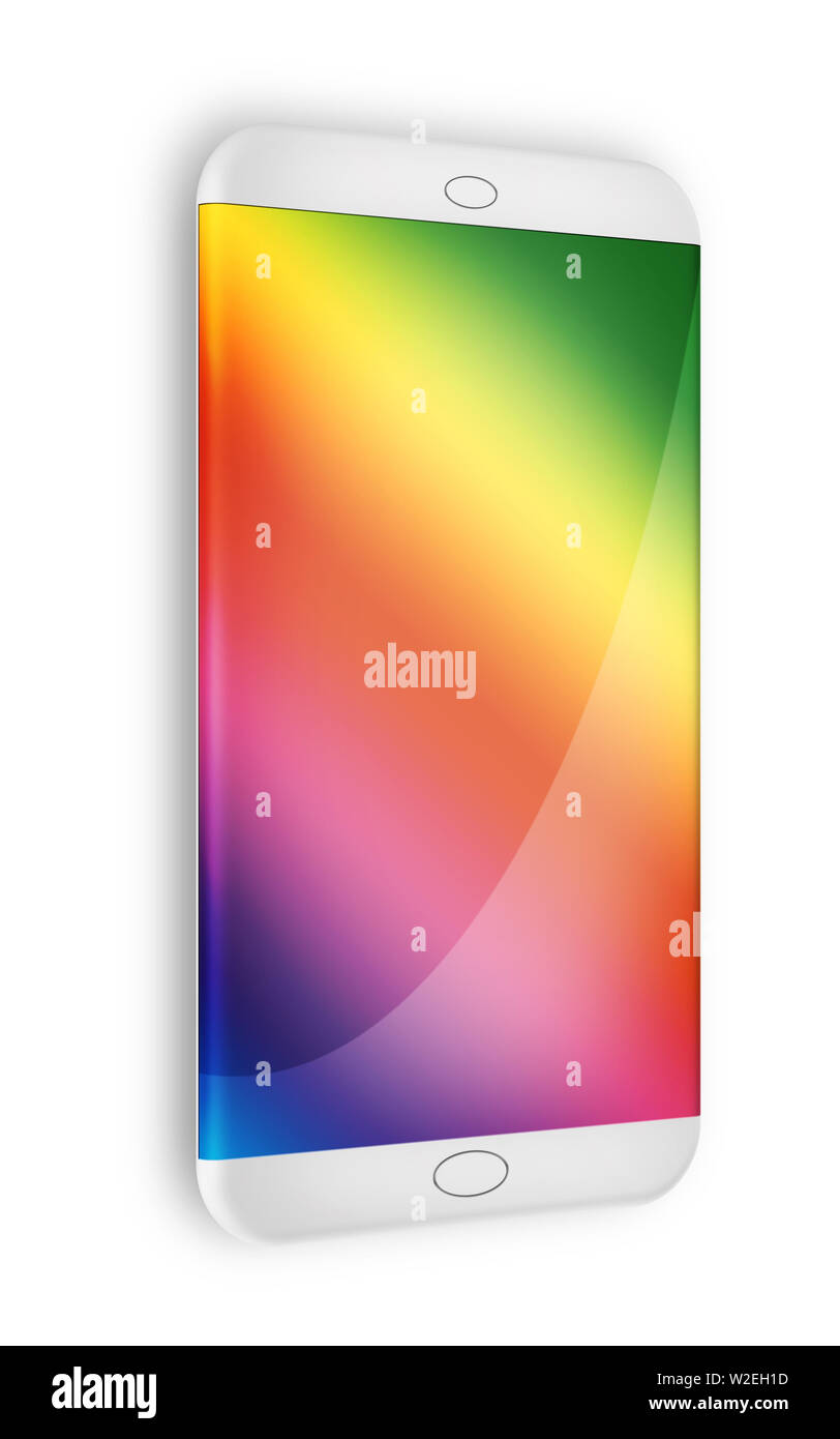 3D render of a colored smartphone with rounded corners Stock Photo - Alamy