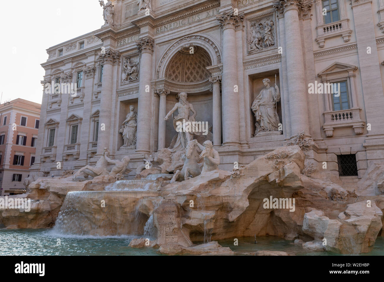 Panoramic view of Trevi Fountain in the Trevi district in Rome, Italy ...