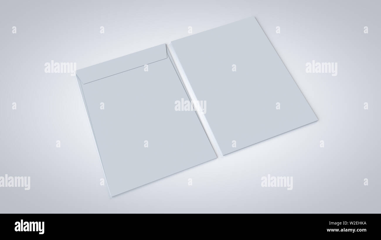 A4 commercial envelope realistic 3D rendering, for corporate branding ...