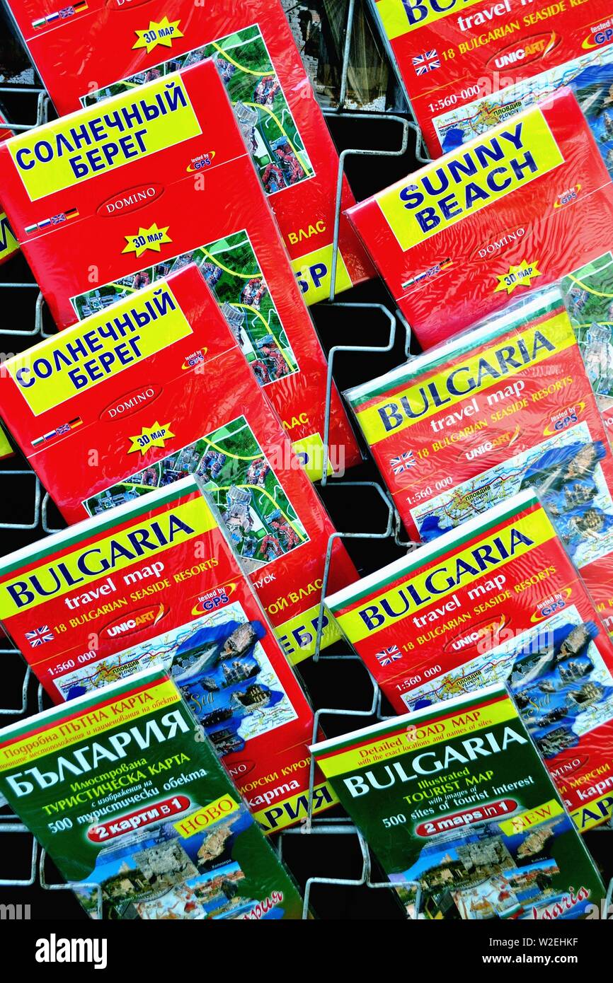 Selling typical maps in NESSEBAR - Black Sea - BULGARIA Stock Photo - Alamy