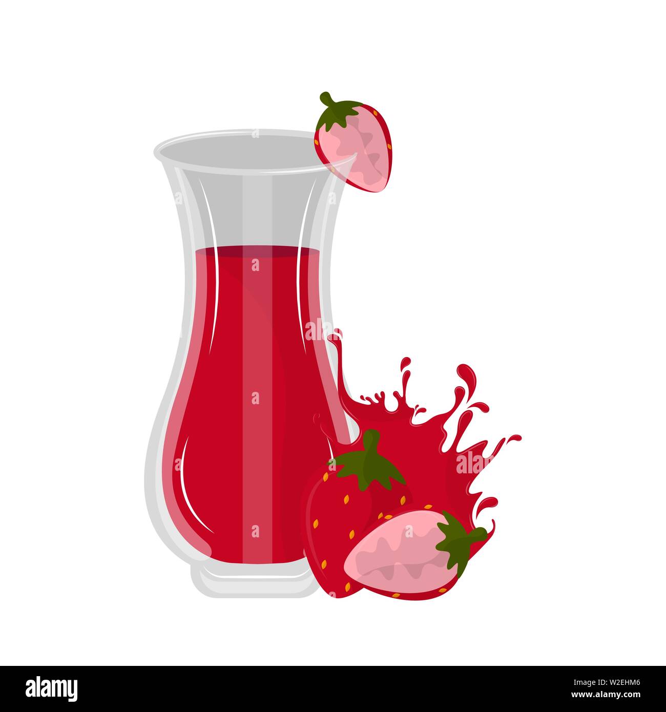Strawberry juice jar and a fruit with splash - Vector Stock Vector ...