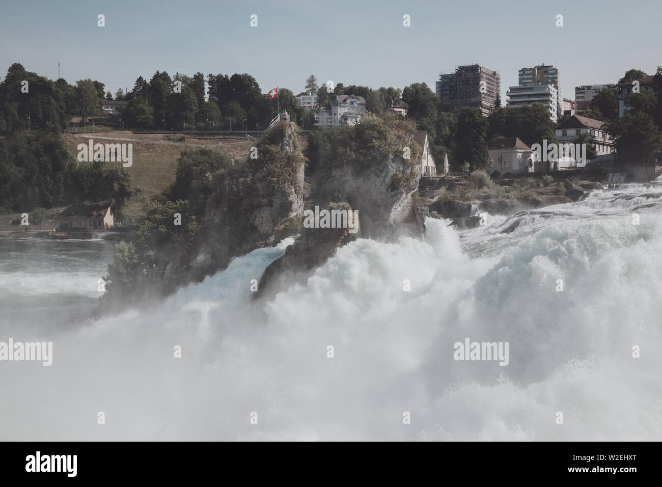 View from castle Laufen on Rhine Falls is the largest waterfall in ...