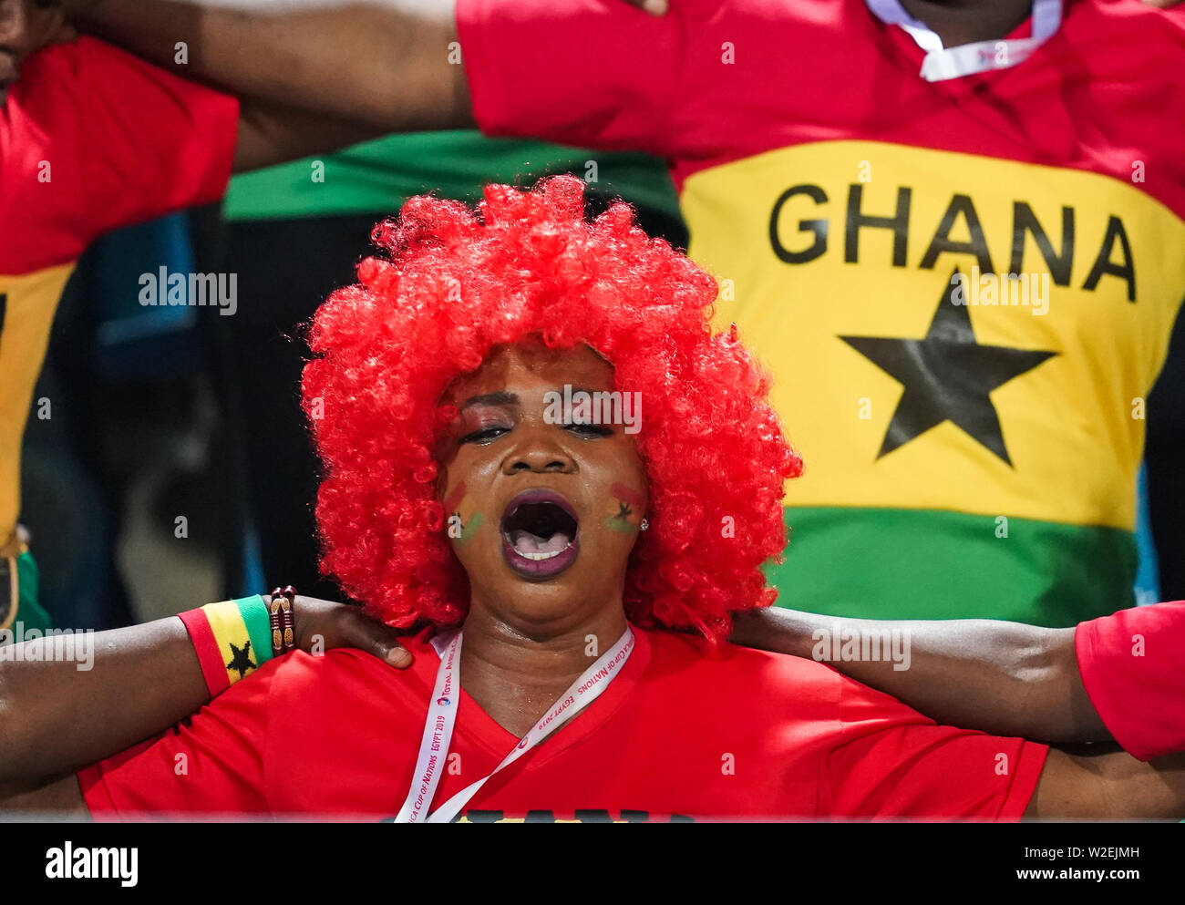 FRANCE OUT July 8, 2019: Ghana fans before the 2019 African Cup of ...