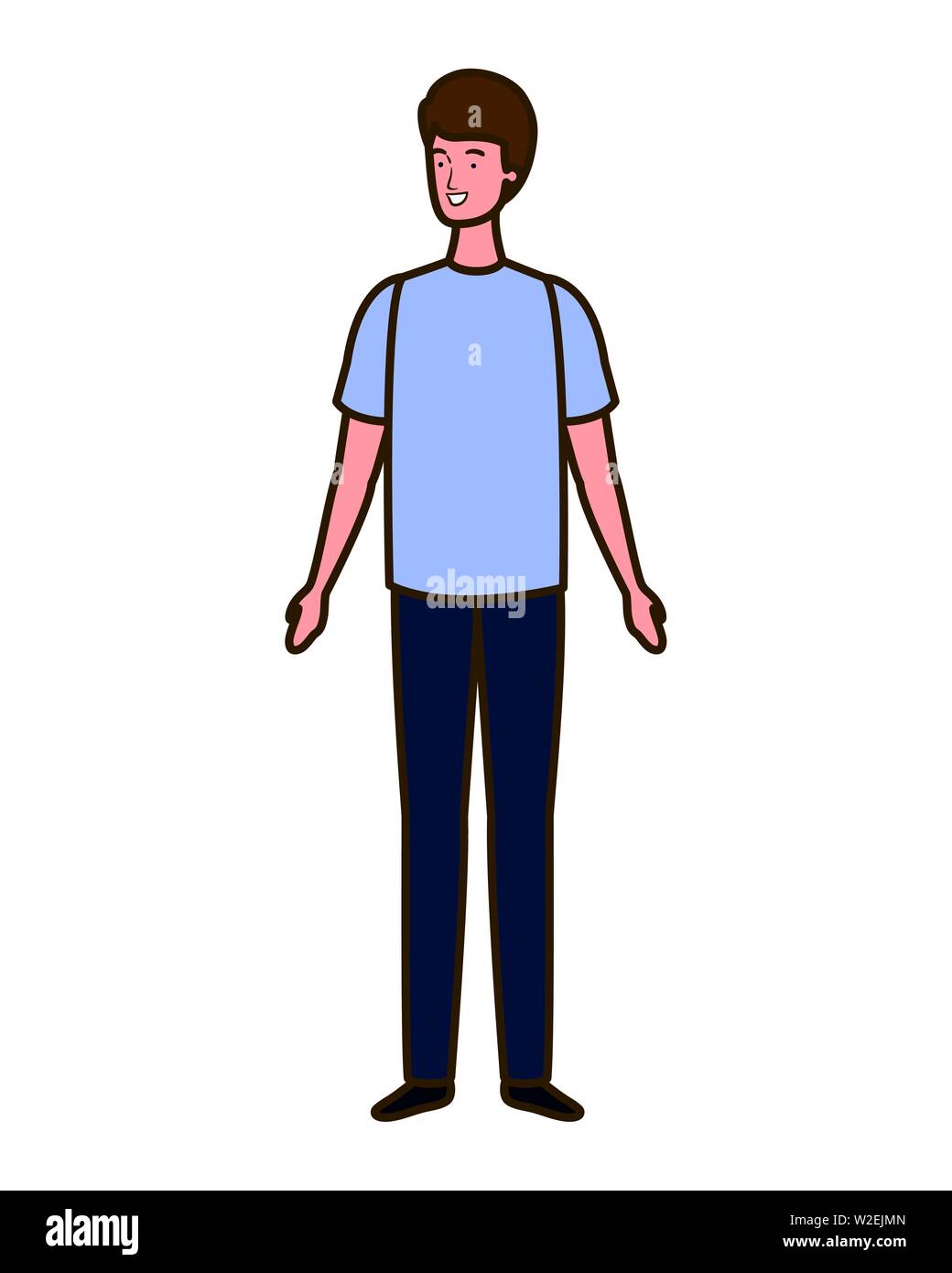 young man standing in white background Stock Vector Image & Art - Alamy