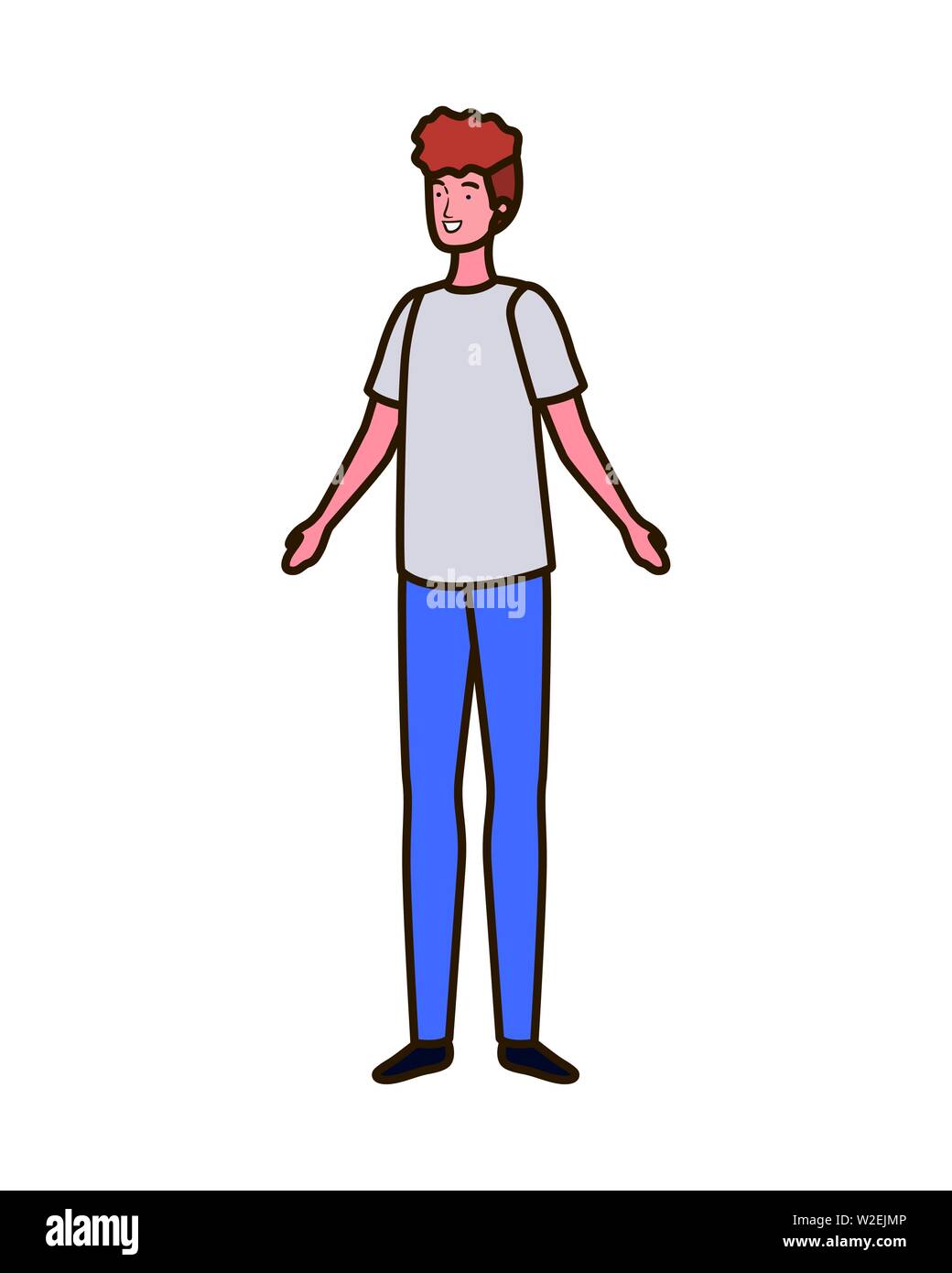 young man standing in white background Stock Vector Image & Art - Alamy