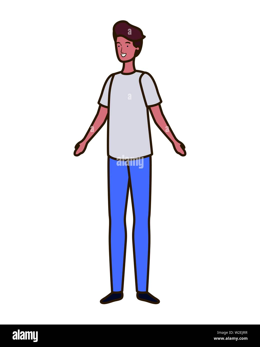 young man standing in white background Stock Vector Image & Art - Alamy