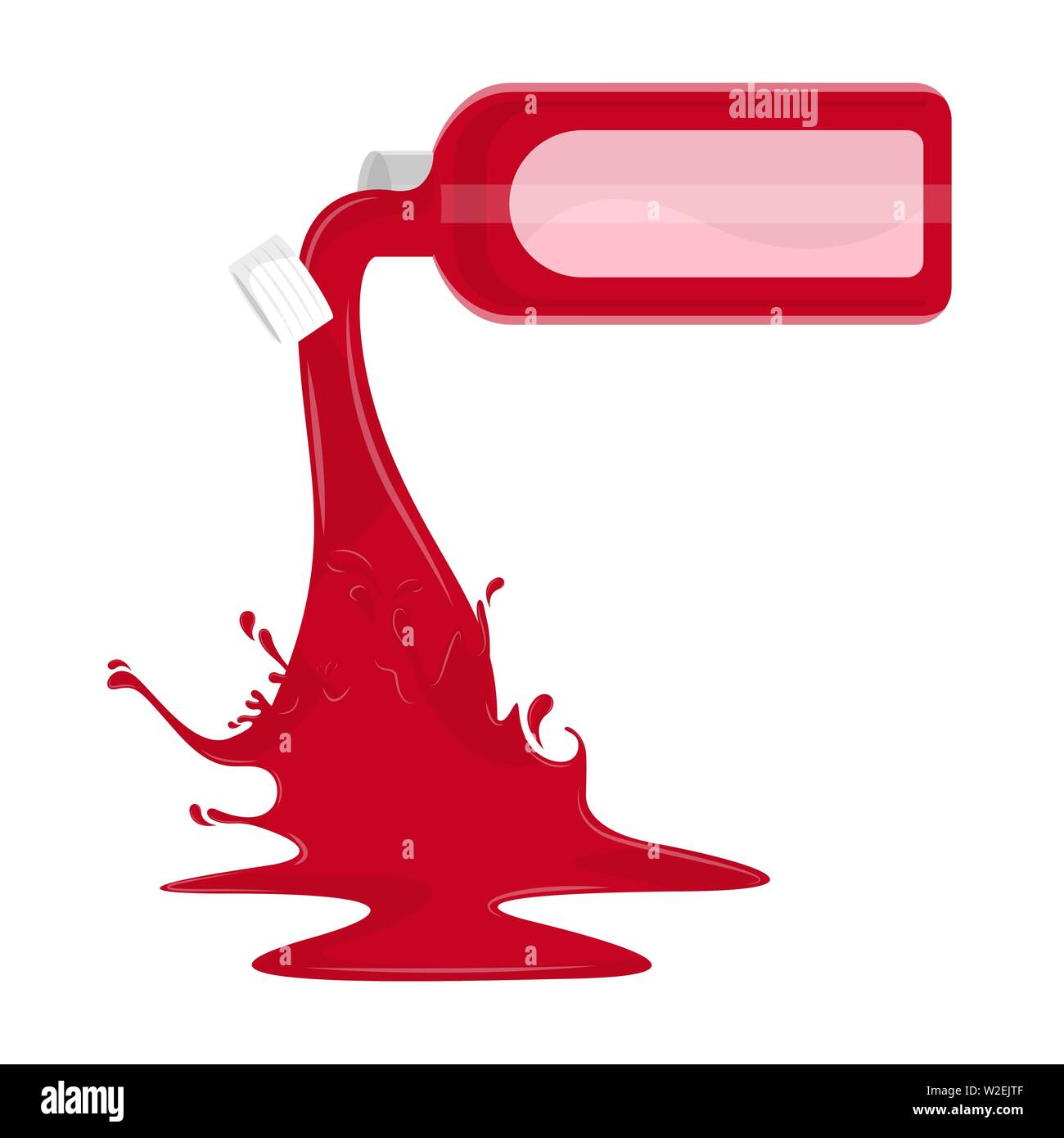 Bottle spilling red juice on a white background - Vector Stock Vector ...