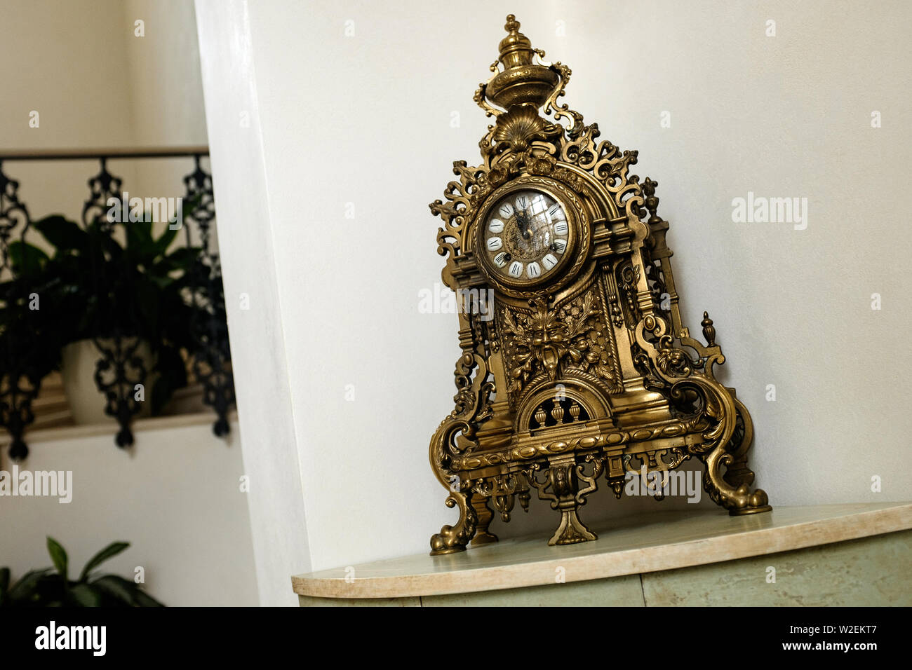 Antique mechanical clock made of metal Stock Photo - Alamy