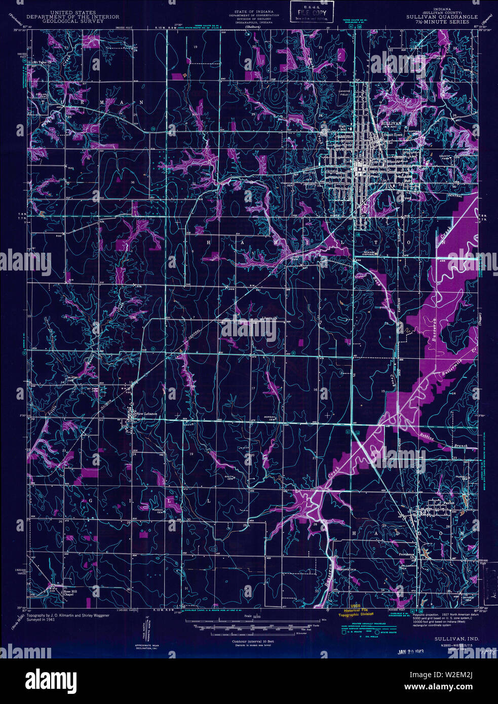 Sullivan indiana map hi-res stock photography and images - Alamy