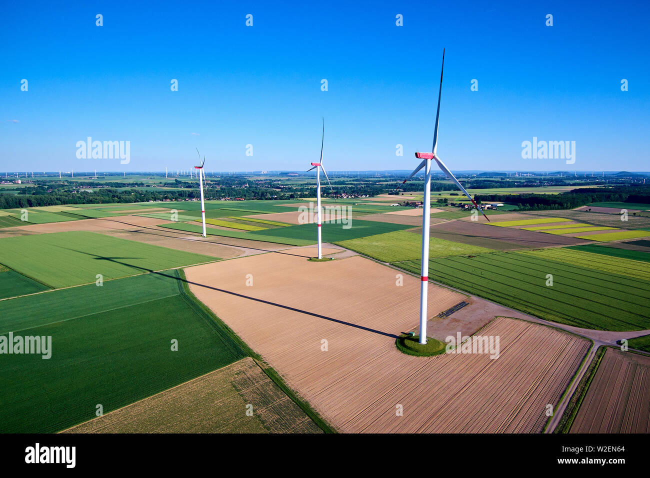 Aerial View of Wind Turbines in the Countryside Stock Photo - Alamy