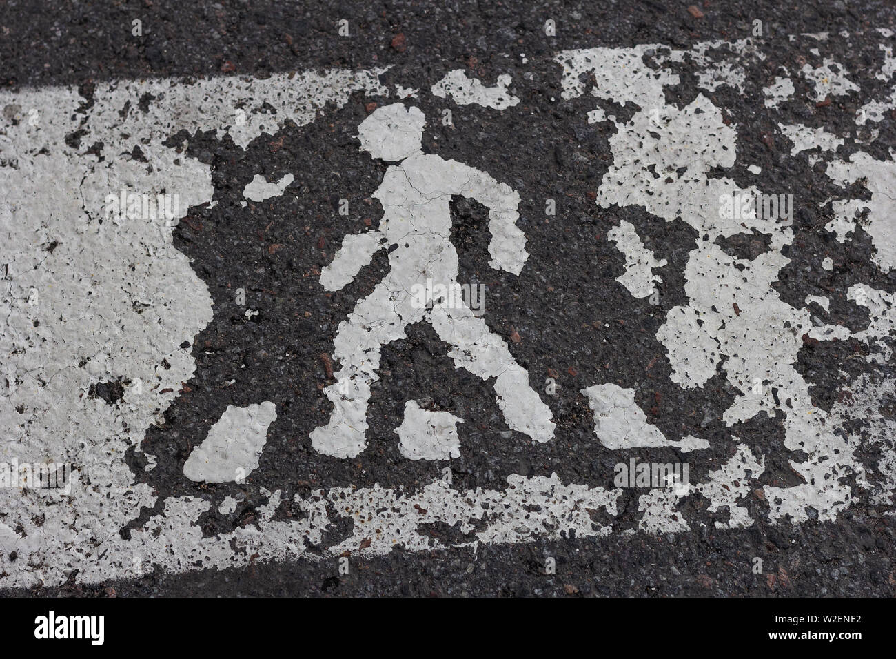 sign pedestrian asphalt background road pattern Stock Photo - Alamy