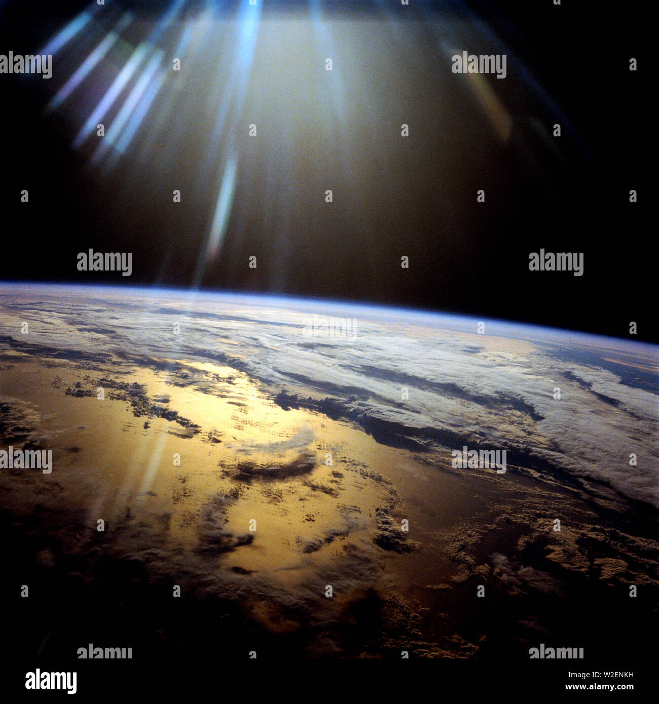 (29 July -- 6 Aug. 1985) --- An oblique view of the sun rising over ...