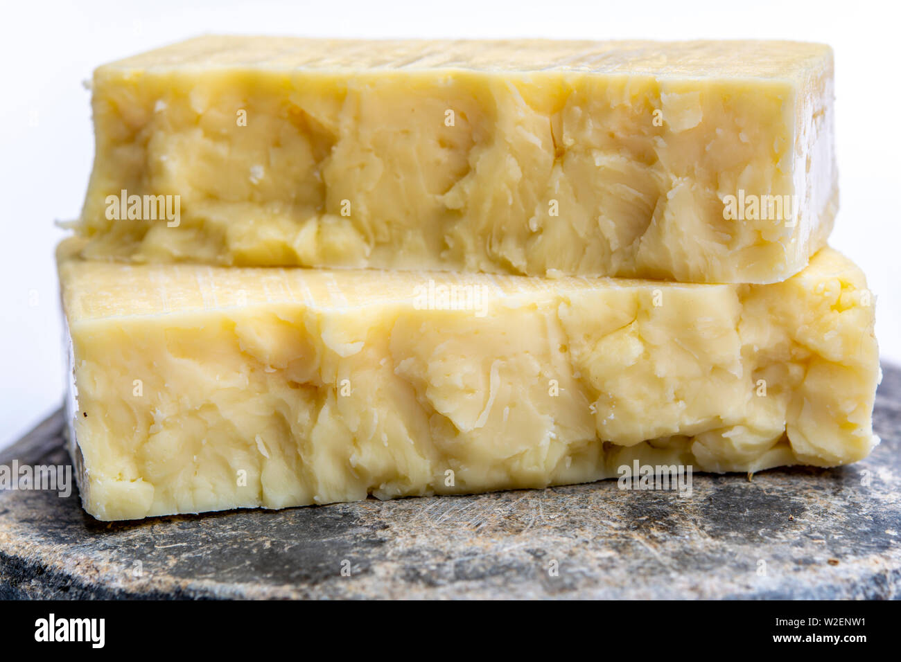 Cheddar cheese collection, block of Cheddar cheese made from cow milk ...
