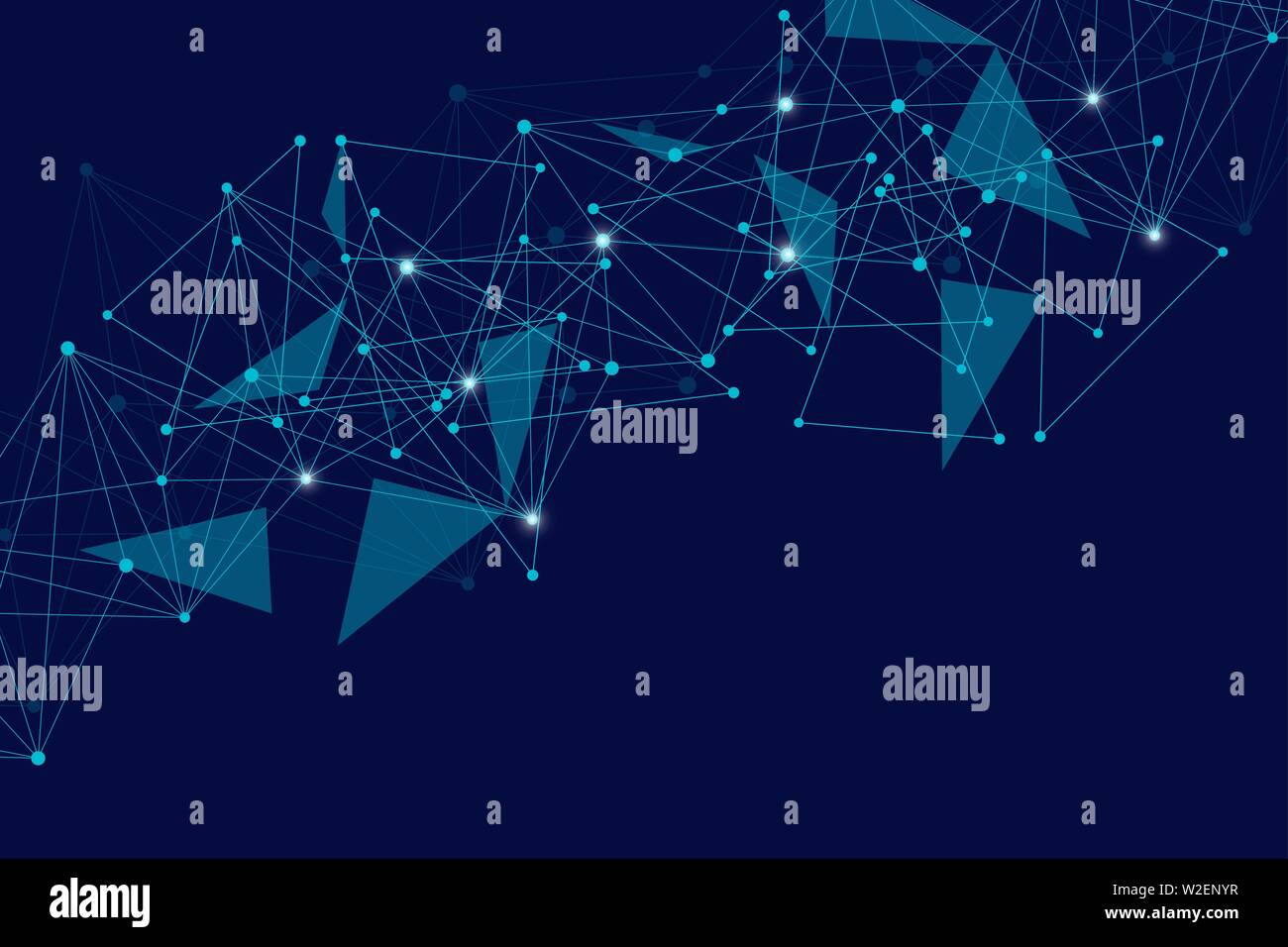 Geometric abstract background with connected line and dots. Structure molecule and communication ...