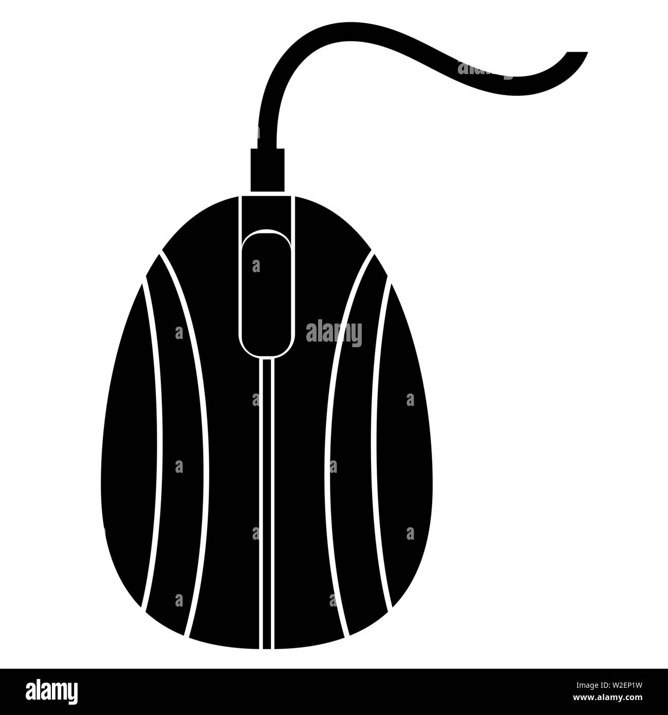 Computer Mouse Symbol Isolated on White Background. Simple Pointer Icon ...