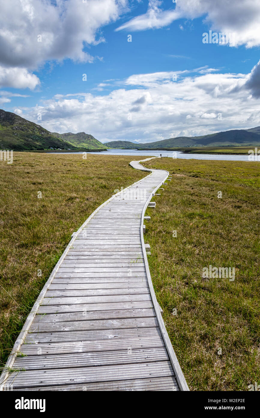 This is a wood path over the bog land in county Mayo in Ireland Stock ...