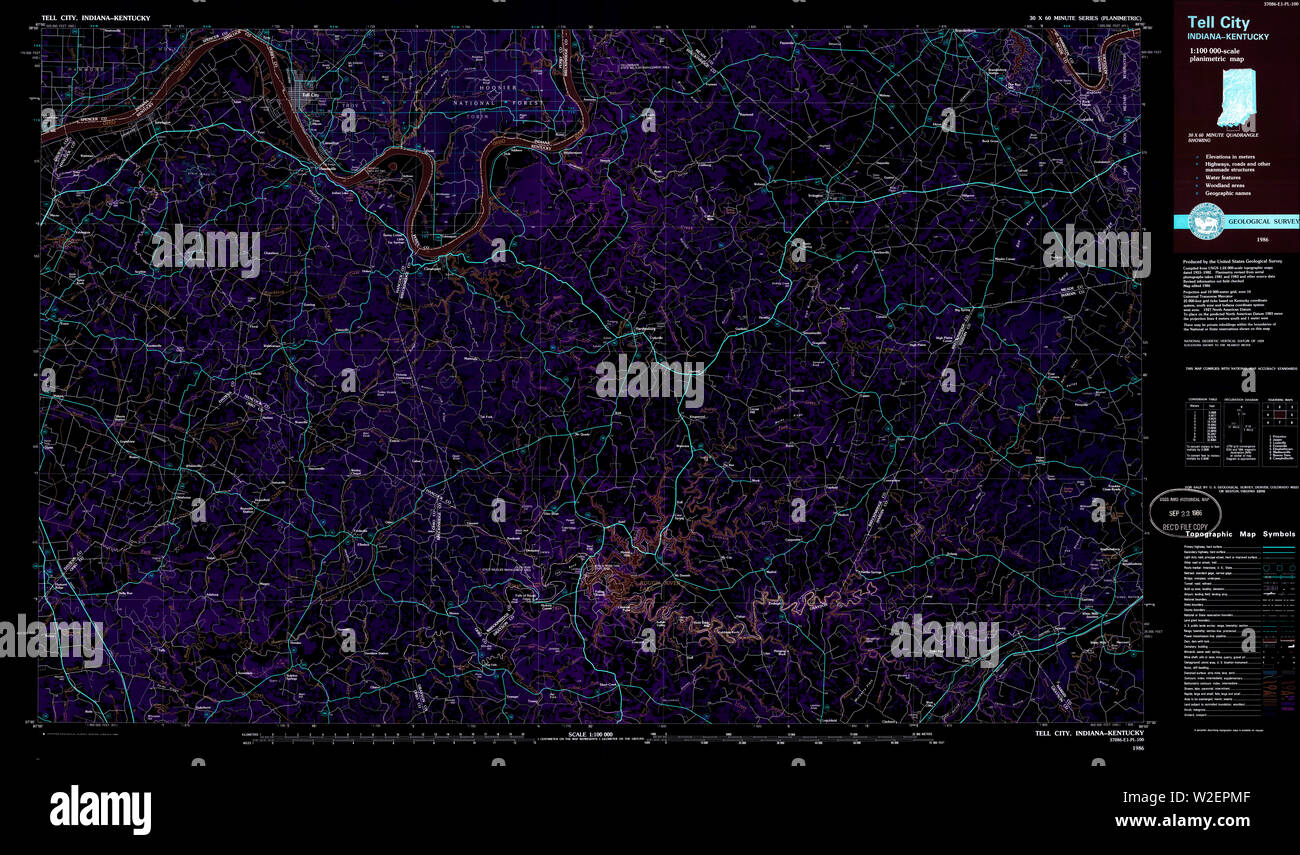 Map of tell city hi-res stock photography and images - Alamy