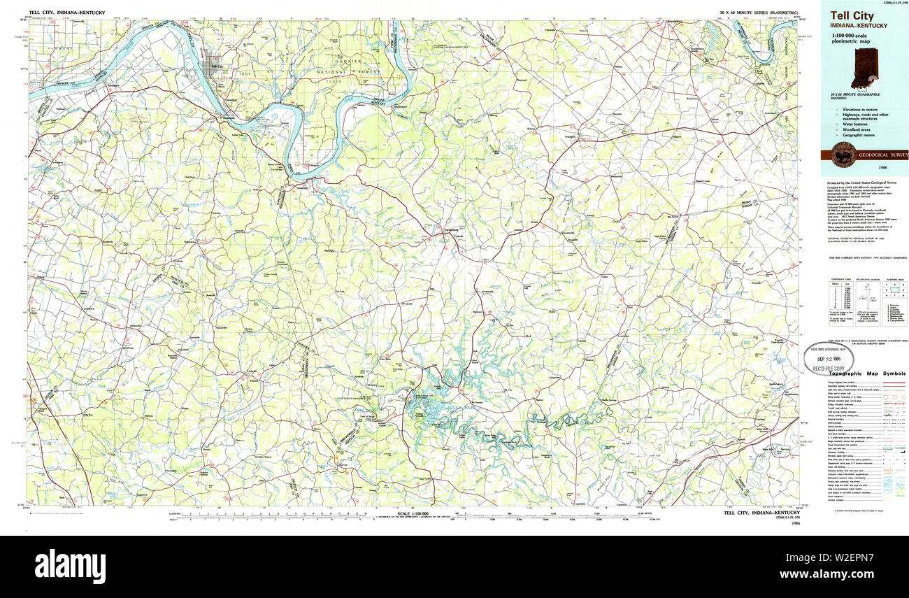 Map of tell city hi-res stock photography and images - Alamy