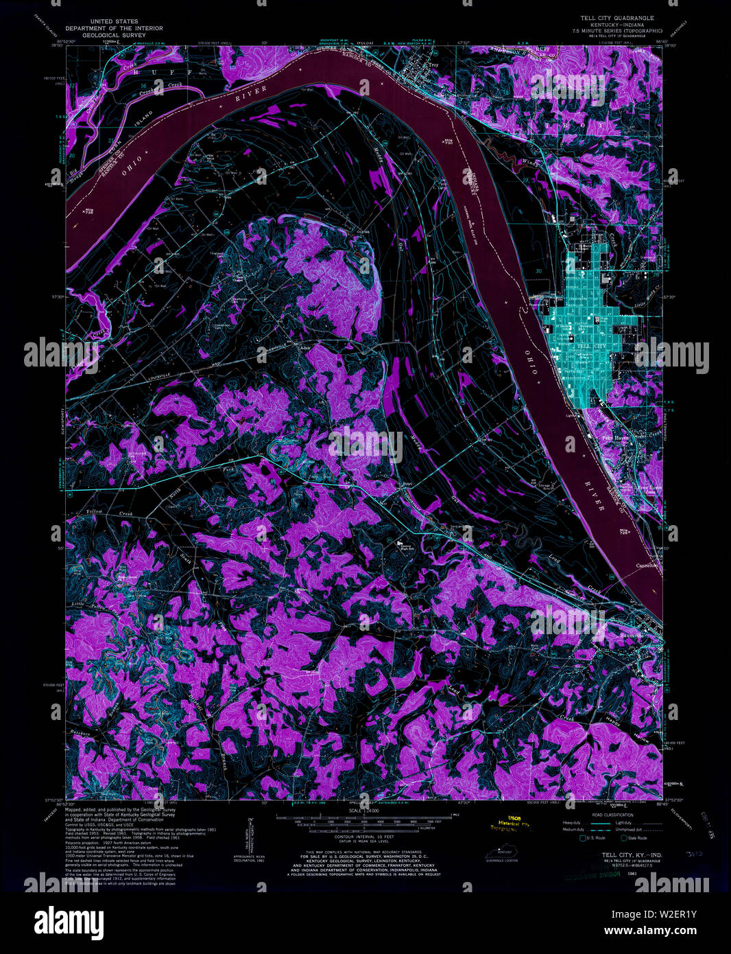 Map of tell city hi-res stock photography and images - Alamy