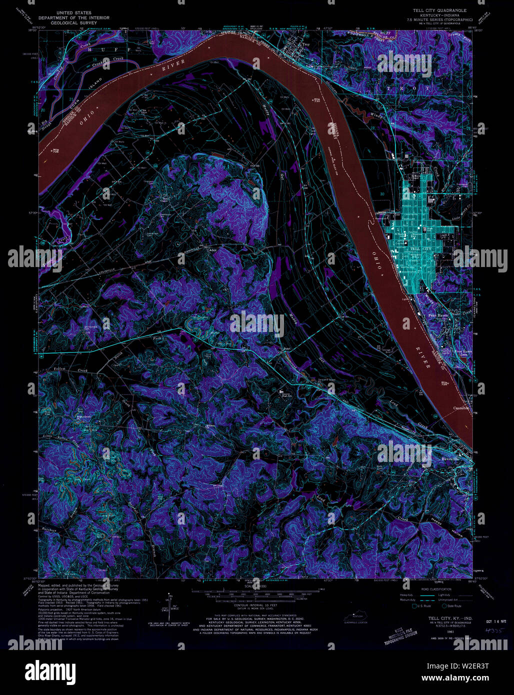 Map of tell city hi-res stock photography and images - Alamy