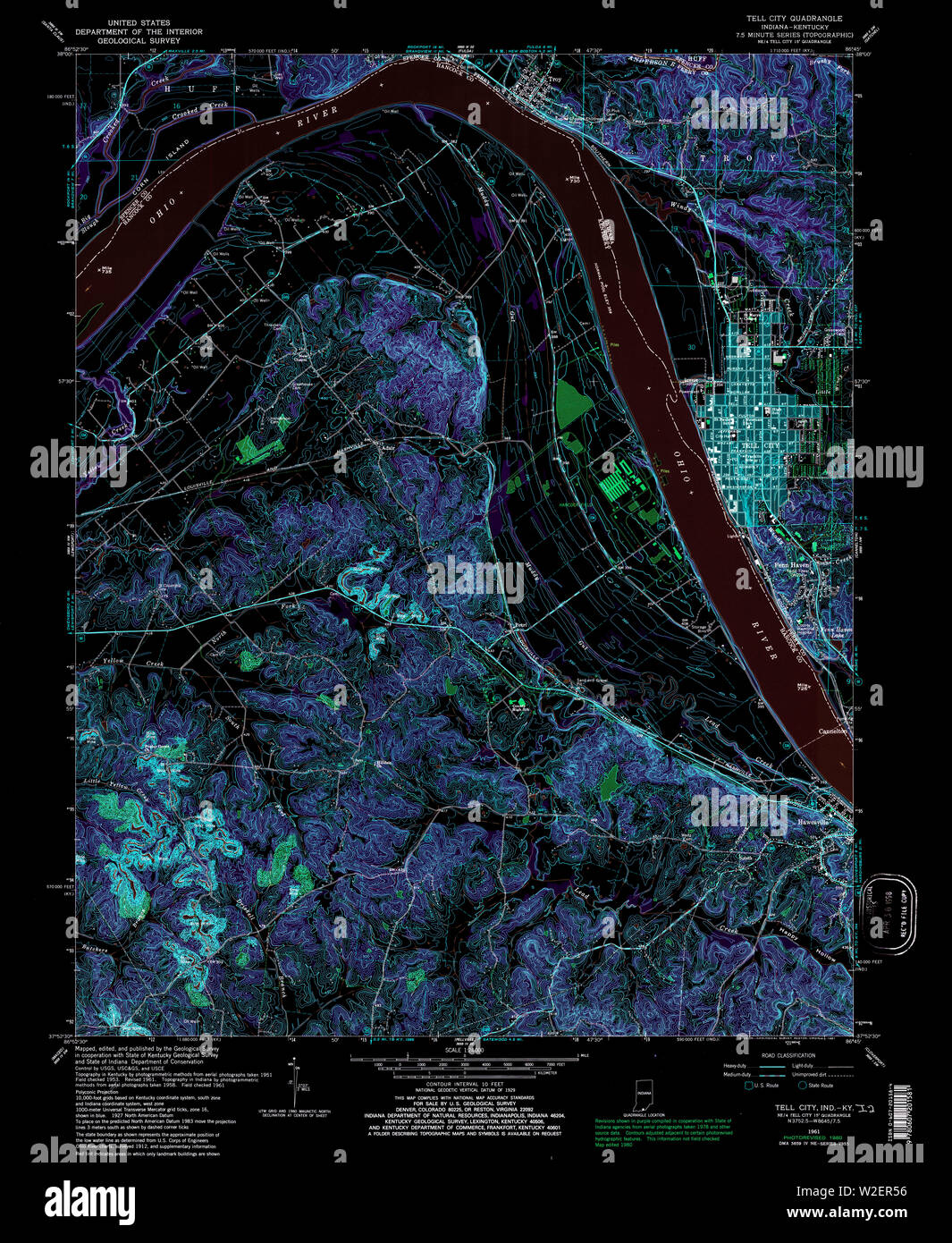 Map of tell city hi-res stock photography and images - Alamy