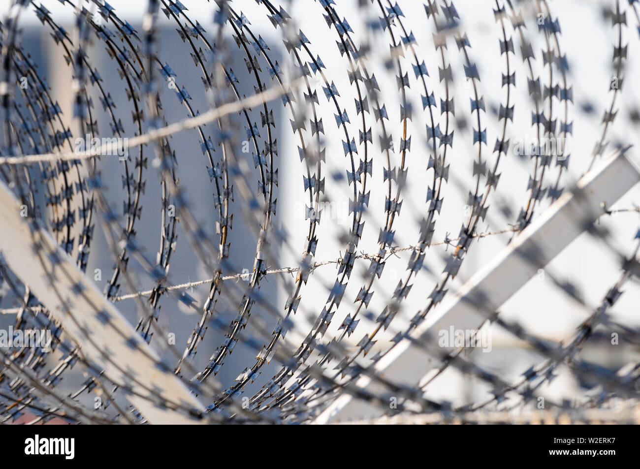Barbed wire, Le Havre harbor, Seine-Maritime, Normandy, France Stock ...