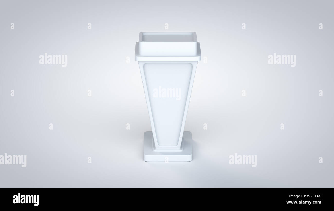 White tribune rostrum stand, realistic 3D illustration for corporate ...