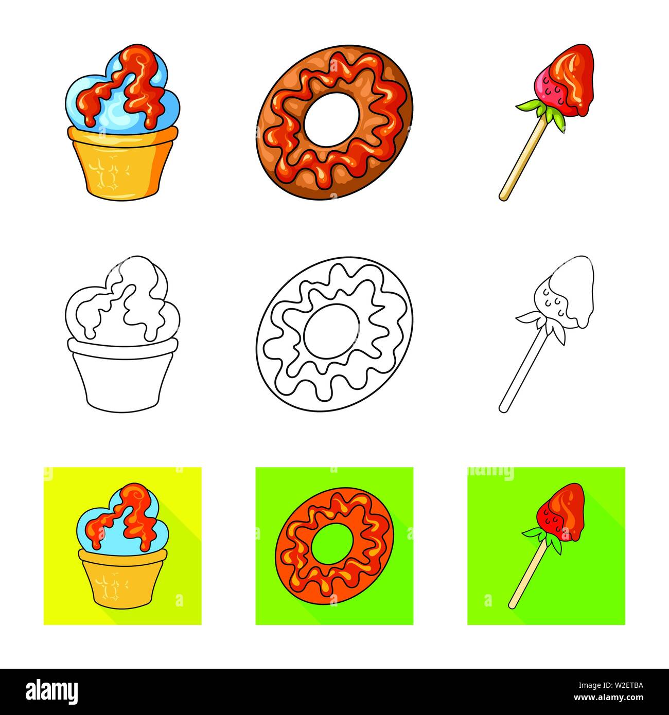 Vector design of confectionery and culinary symbol. Set of ...