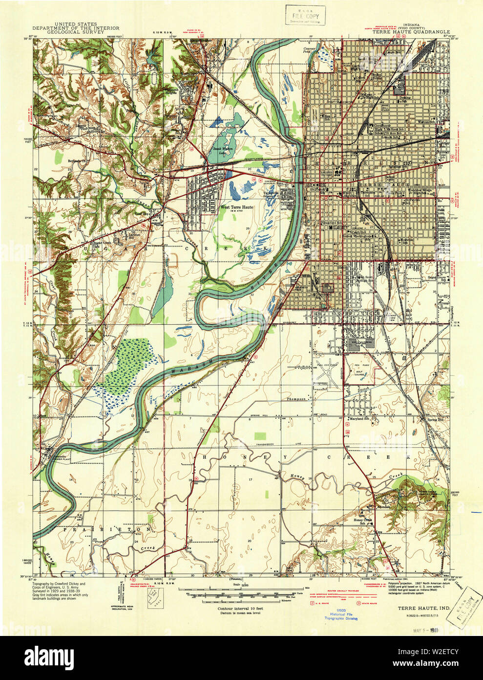 Map of terre haute hi-res stock photography and images - Alamy