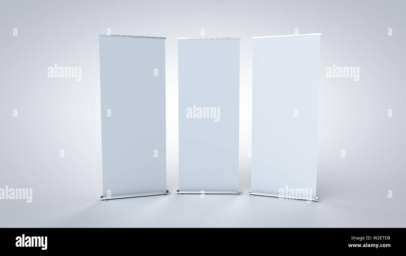 White pull up banner hi-res stock photography and images - Alamy