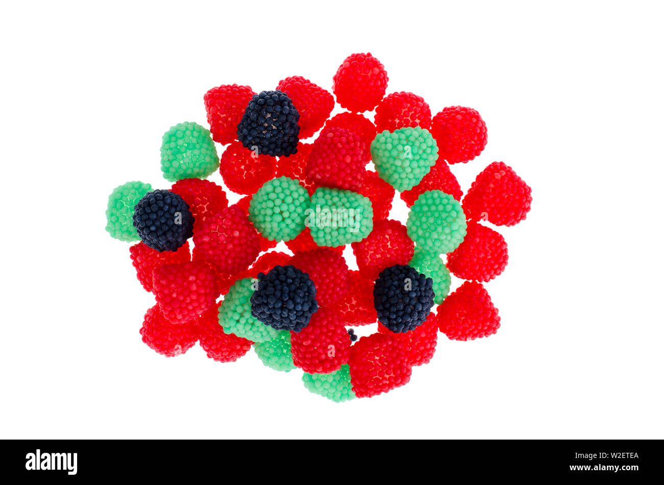 Sweet chewy color candies isolated on white background Stock Photo - Alamy