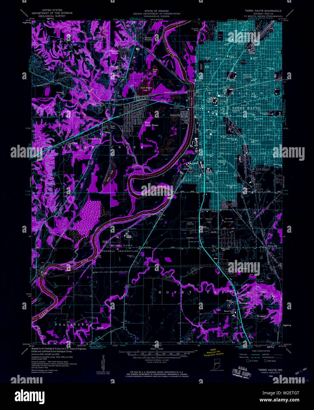 Map of terre haute hi-res stock photography and images - Alamy