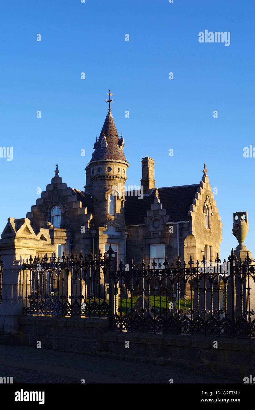 Trinity Cemetery Gatehouse Aberdeen. Scots Baronial Ornate Architecture ...