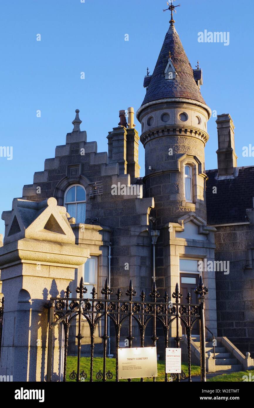 Trinity Cemetery Gatehouse Aberdeen. Scots Baronial Ornate Architecture ...