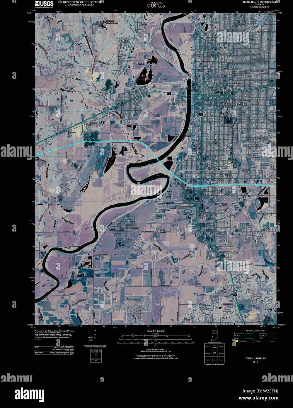 Map of terre haute hi-res stock photography and images - Alamy