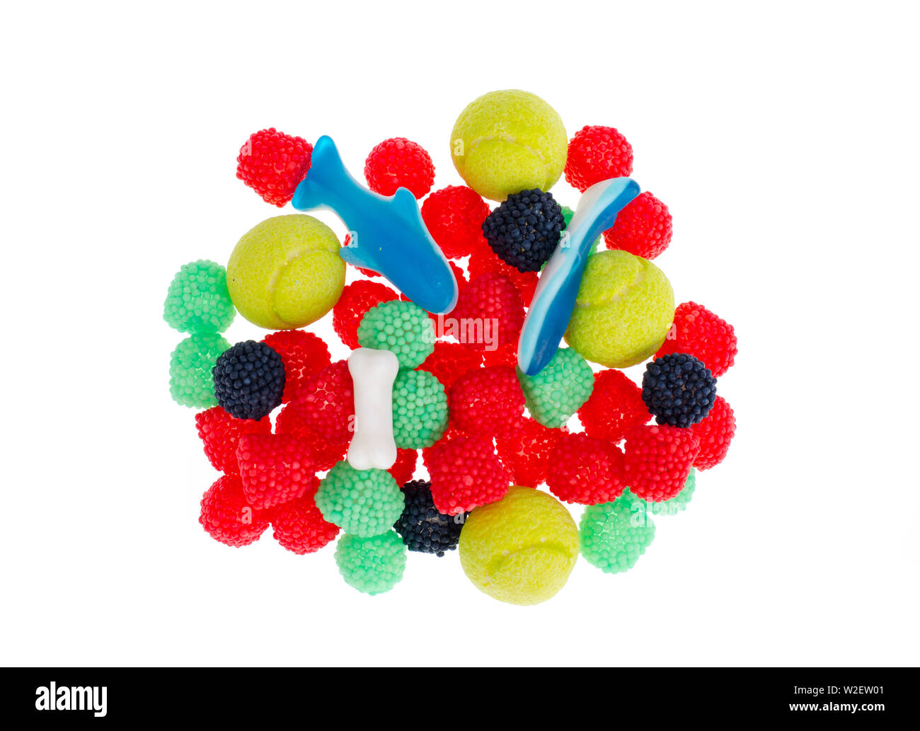 Sweet chewy color candies isolated on white background Stock Photo - Alamy