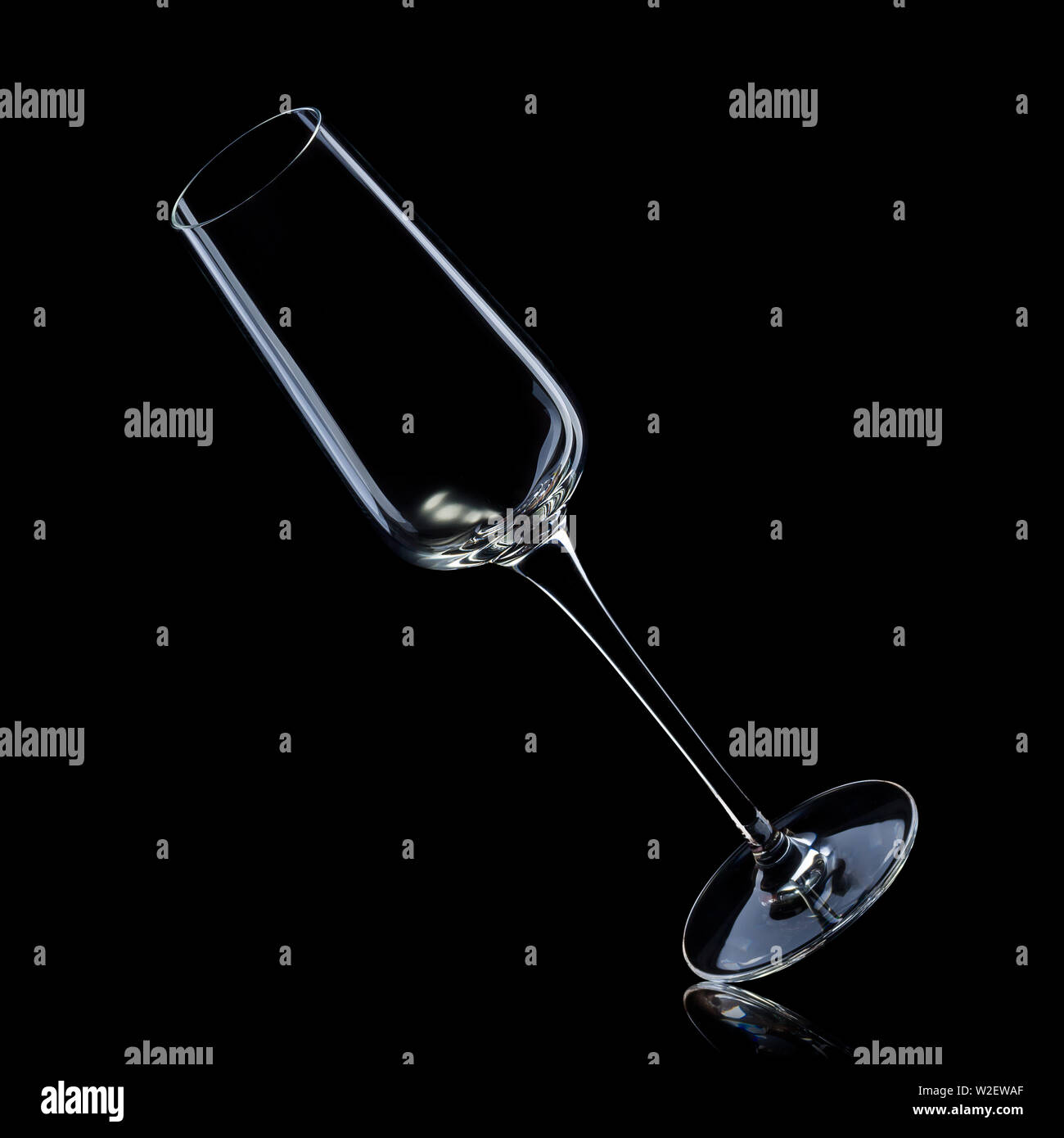 Empty luxury champagne glass isolated on a black background Stock Photo ...