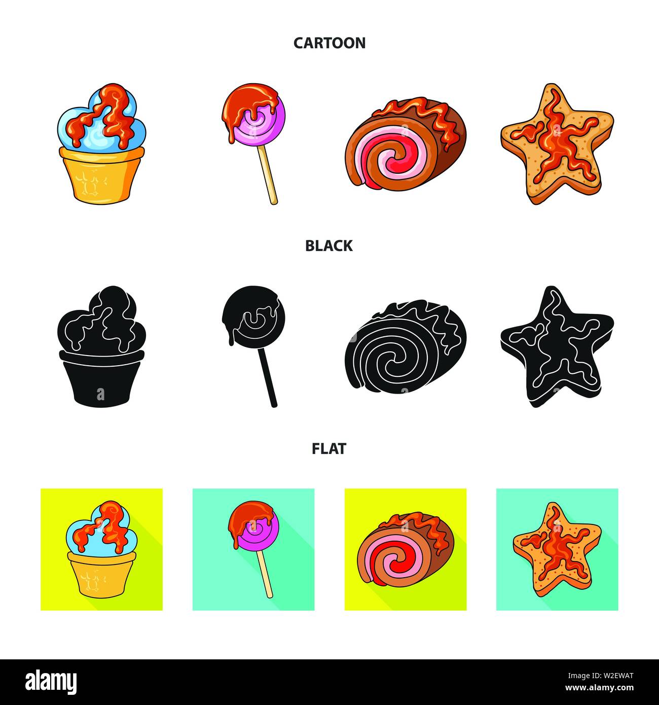 Vector design of confectionery and culinary logo. Set of confectionery ...