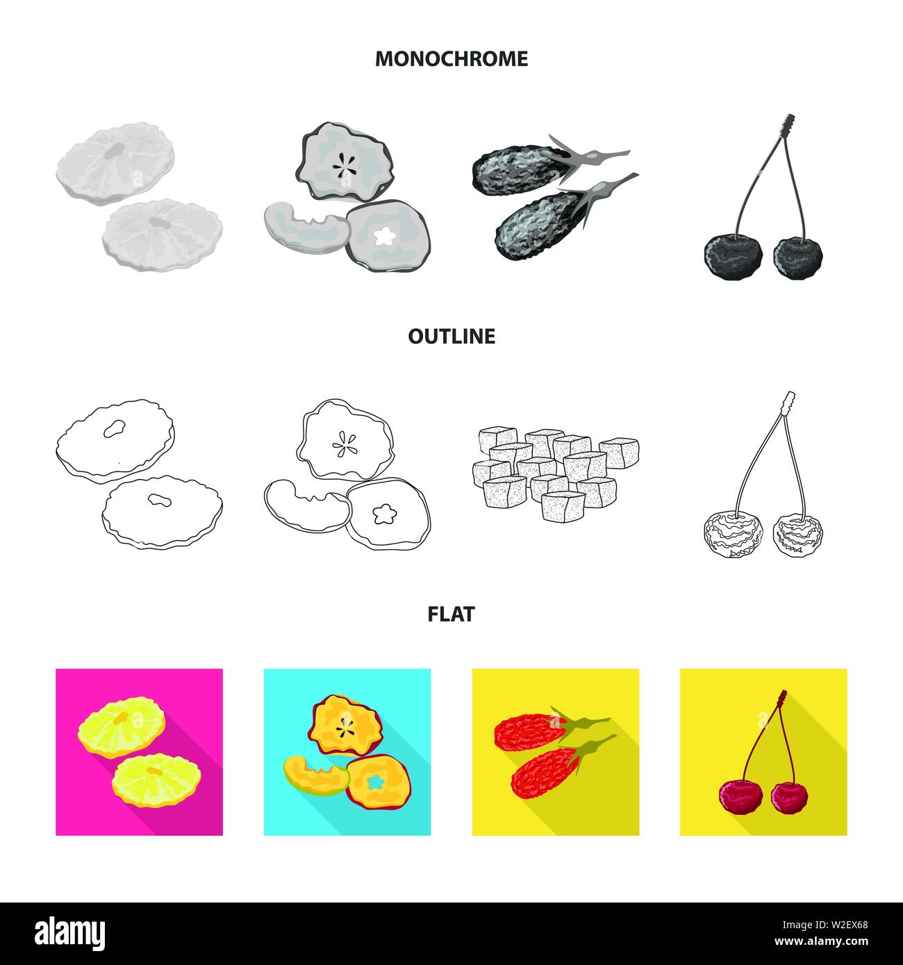 Vector design of food and raw sign. Collection of food and nature stock ...