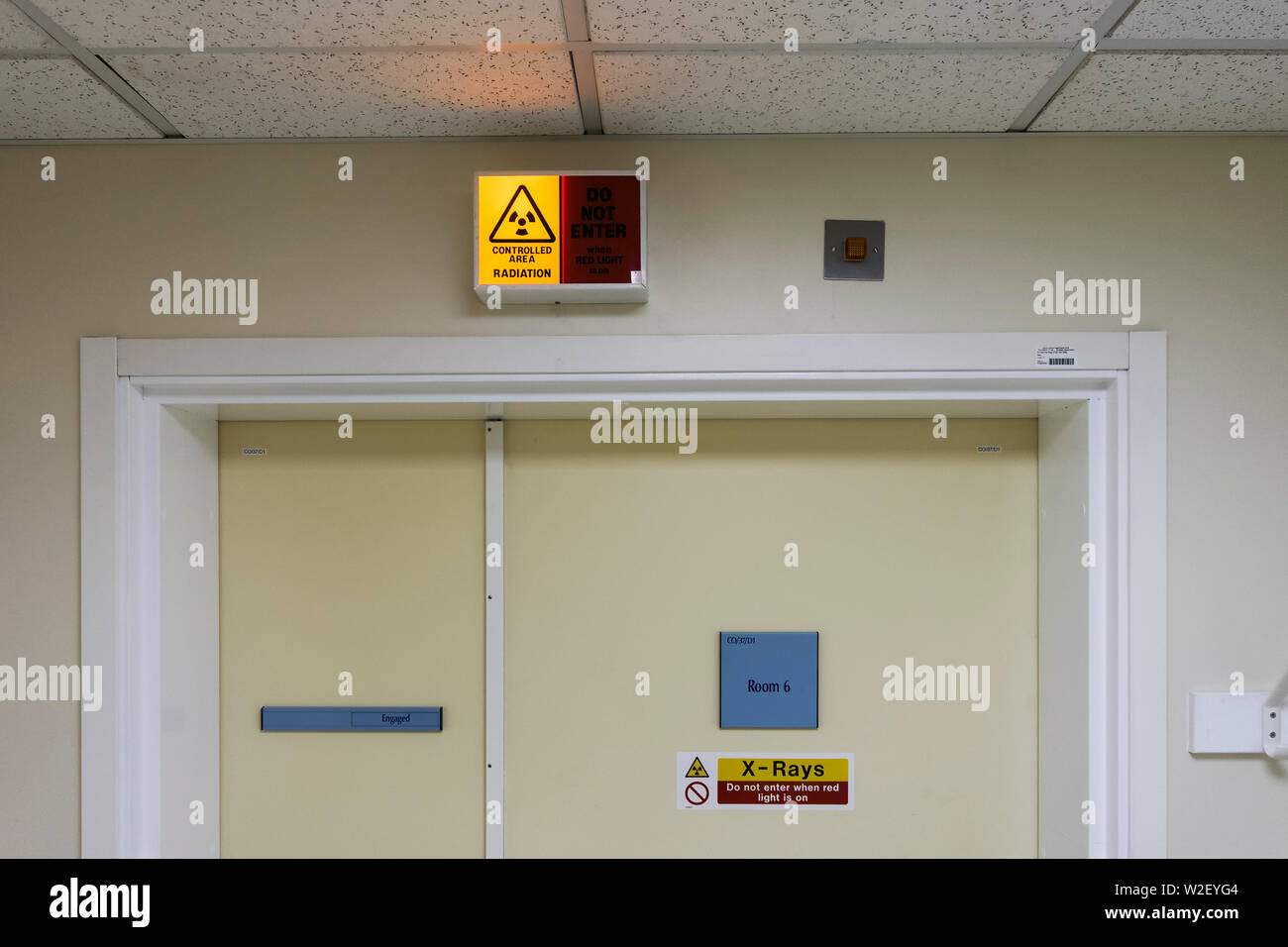 UK hospital, entrance to X-ray room Stock Photo - Alamy