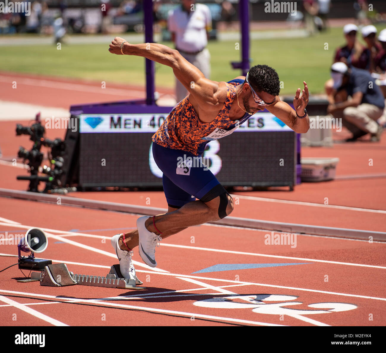 CALIFORNIA - USA - 30 JUNE 2019: Yasmani Copello competing in the 400m ...