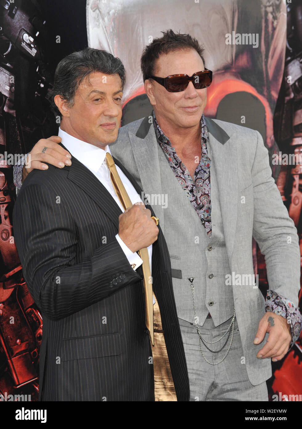 LOS ANGELES, CA. August 03, 2010: Sylvester Stallone (left) & Mickey ...