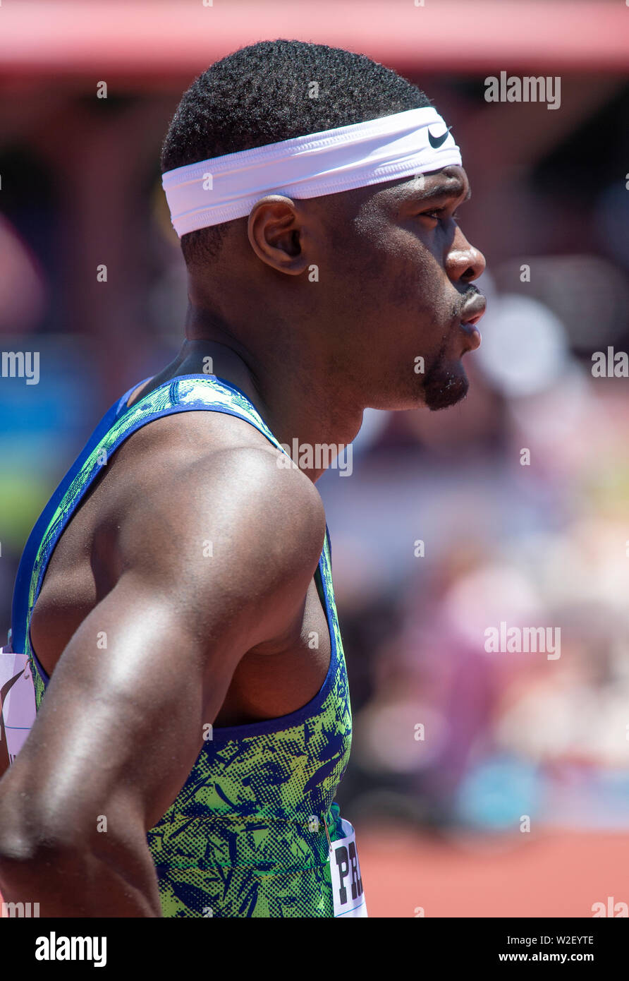 CALIFORNIA - USA - 30 JUNE 2019: Rai Benjamin competing in the 400m men ...