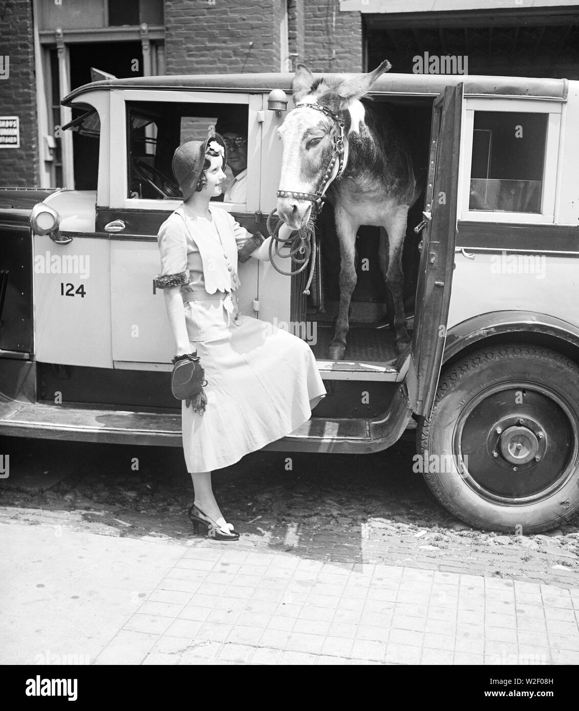 Woman donkey Black and White Stock Photos & Images - Alamy