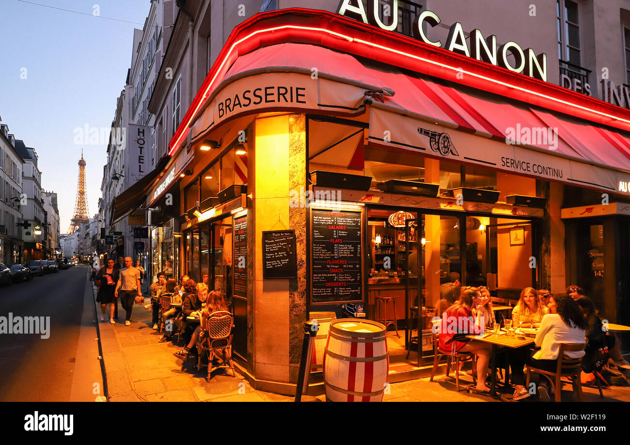 Cafe Au Canon des Invalides is typical French cafe located near the ...