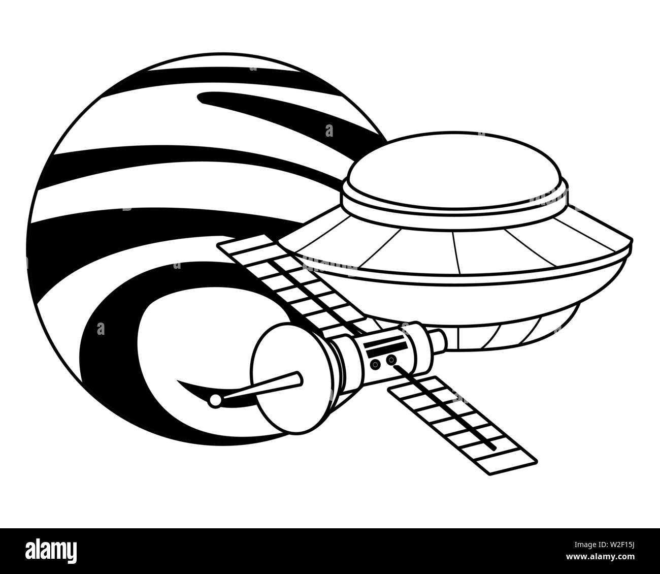 space exploration and planets cartoon Stock Vector Image & Art - Alamy